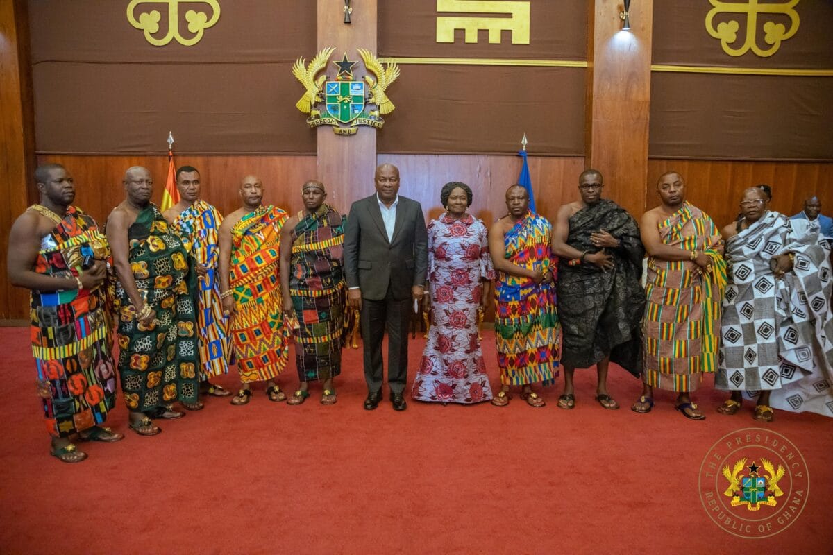 Mahama meets the Bono East Regional House of Chiefs over development issues